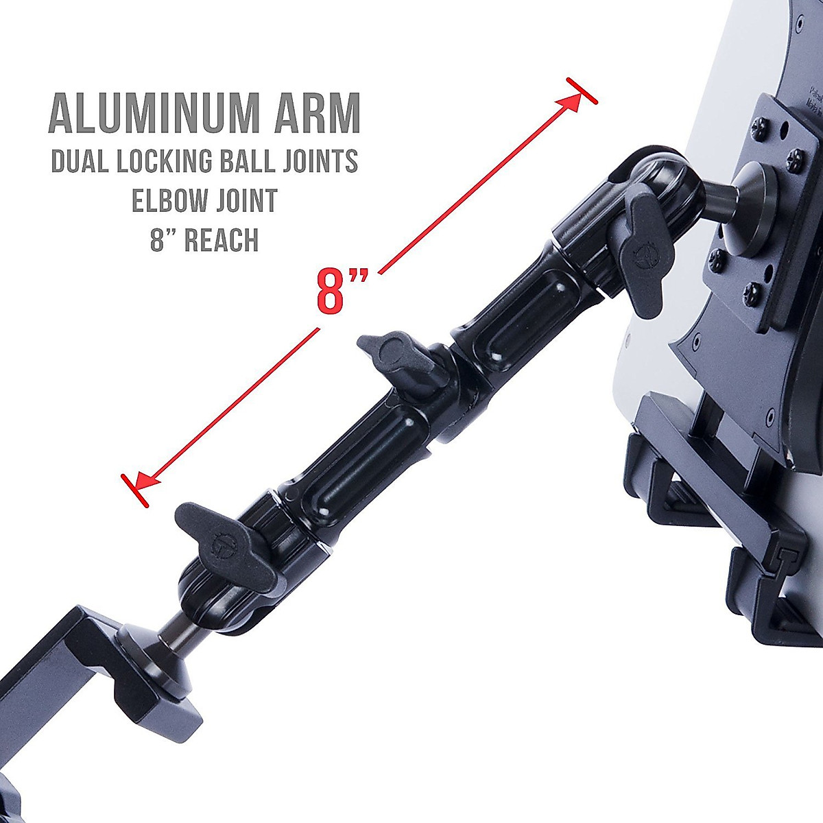 Tackform Tablet Mount for Microphone Stand - Professional Grade Holder - Compatible with iPad, Galaxy Tab, and More.