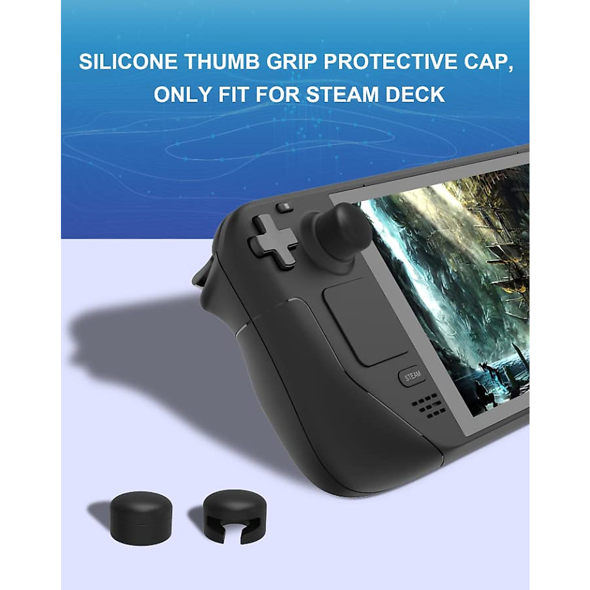 (6 Pcs) Joystick Thumb Grips Caps, DEVASO Silicone Joystick Protector, 4 Pcs of Anti-Slip Extended Thumb Grips Covers for Steam Deck/OLED/PlayStation Portal/ASUS ROG Ally/Switch/PS5/PS4/Xbox