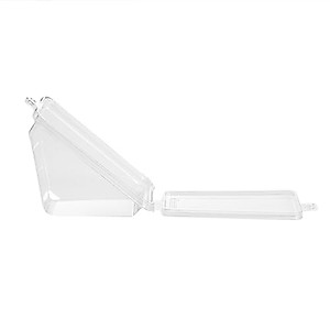Restaurantware Tamper Tek 7.4 x 3.9 x 3.5 Inch Triangle Take Out Containers 100 Durable Sandwich To-Go Containers - Tamper-Evident Freezable Clear Plastic Sandwich Containers With Hinged Lids