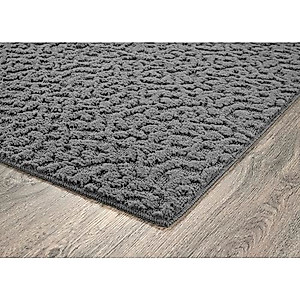 Garland Rug Ivy Vine Area Rug Runner, 3 ft x 8 ft, Cinder Gray