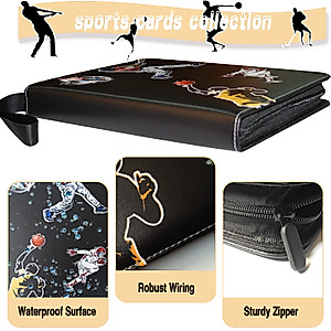 COYORO Large Capacity Sports Card Binder with Zipper, 9 Pocket, Fits 900 Cards, Waterproof, Durable PU Leather Exterior