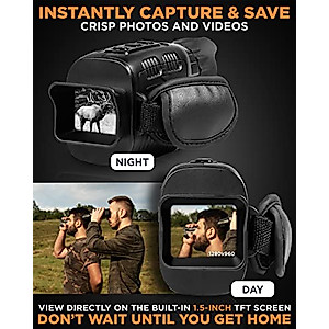 CREATIVE XP Night Vision Monocular for Hunting & Surveillance w/Card Reader - Infrared Monoculars - Black