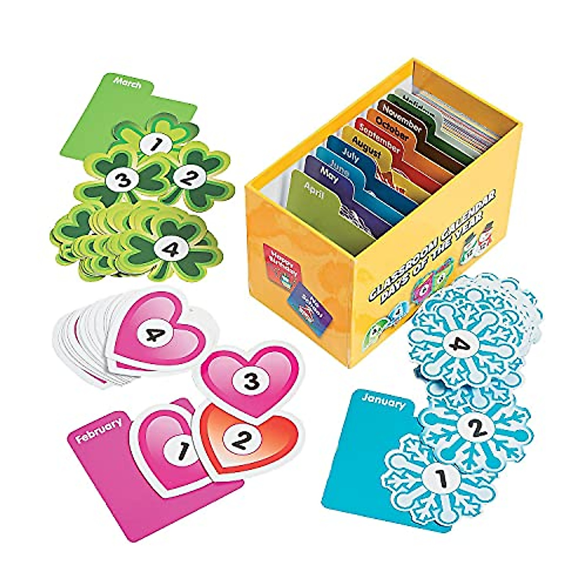 Fun Express Classroom Calendar Bulletin Board - Stay Organized All Year with 400-Piece Classroom Calendar Days of The Year - Kickstart Learning, Teacher's Essential, Make Every Day Special