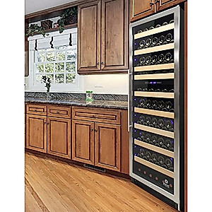 Vinotemp 215 Bottle Wine Cooler Refrigerator, Built-in or Freestanding Wine Fridge with Digital Temperature Control, Glass Door and Safety Lock, Right Hinge, 215 Bottle, Black