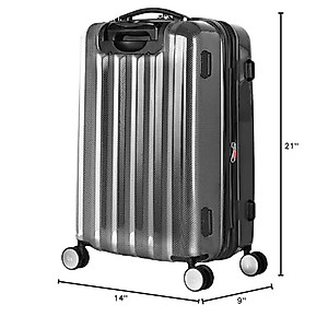 Olympia U.S.A. Luggage Titan 21 Inch Expandable Carry-On Hardside Spinner, Black, One Size