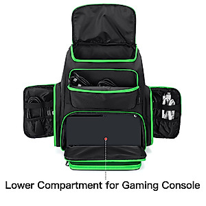 Trunab Travel Carrying Backpack Compatible with Xbox Series X, Storage Case Bag with 2 Inner Spaces for Xbox Game Console and Other Gaming Accessories