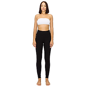 Leggings Depot Womens ActiveFlex 5" Waistband High Waisted Active Leggings Pants (Black, Small)