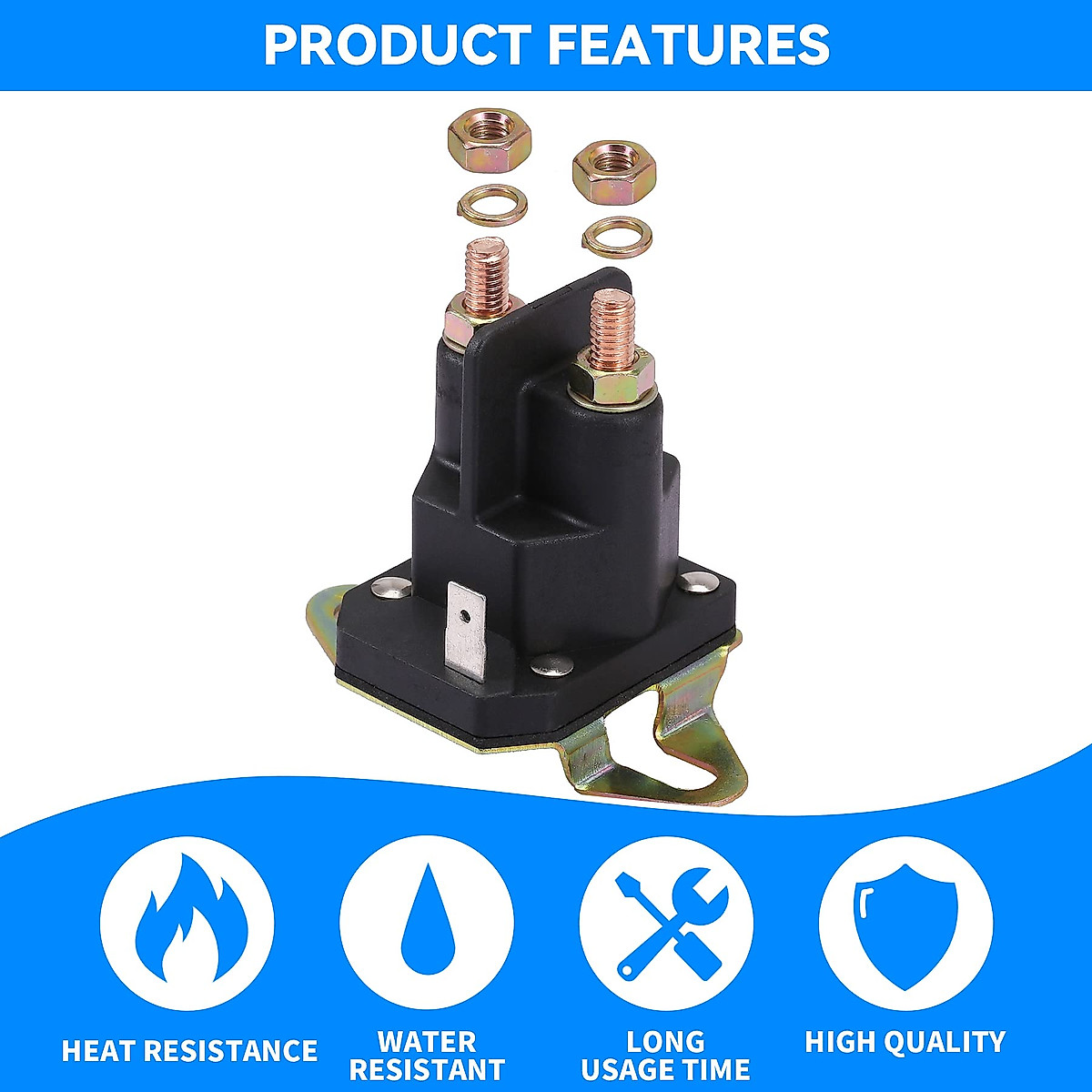 Stylemafia Starter Solenoid fit for Husqvarna 539101714 Trombetta 854-1221-210 Bobcat John Deere Snapper MTD, Universal Applications 3 Terminal 12VDC Most 3-pin MTD/Murray Riding mowers