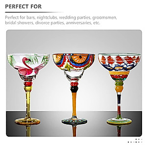 Luxshiny Flamingo Cocktail Glass Crystal Martini Wine Glasses Hand Painted Margarita Decorative Glass Goblet Wedding Party Glassware Gifts