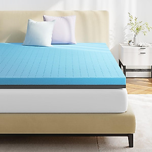Maxzzz Twin Mattress Topper, 4 Inch Gel Infused Memory Foam Mattress Topper, Cooling Mattress Pad for Pressure Relief Back Pain, CertiPUR-US Certified
