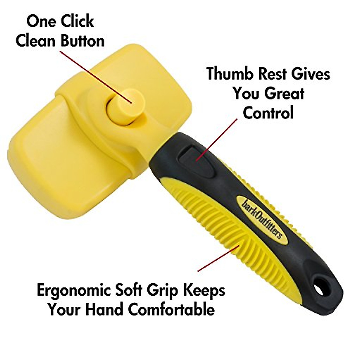 barkOutfitters Cat Slicker Brush, Quick Self-Cleaning Pro Quality Grooming Comb for Cats