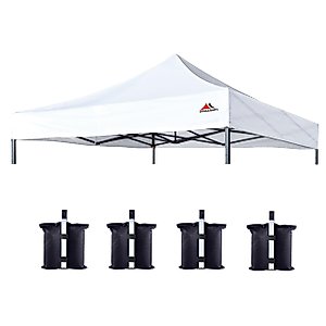 SCOCANOPY Pop Up Canopy Replacement Canopy Top,Canopy Cover ONLY,Bonus 4 Pack Weight Bag (10x10 White)