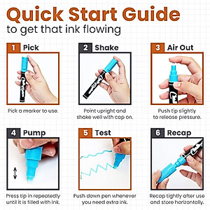 Extra Fine Tip Metallic Chalk Markers (10 Pack, 1mm) Liquid Chalk Pens - For Blackboards, Chalkboard, Bistro Menu, Window - Wet Wipe Erasable