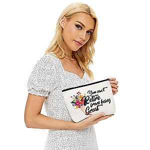 Blue Leaves Funny Retirement Gifts for Women Mom Boss - Retirement women makeup bag Gift. Retired bag for Coworkers Office & Family. Unique Novelty Ideas for Her Nurses Navy Air Force Military Gag