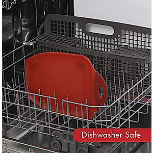 Dexas Chop & Scoop Cutting Board, 9.5 by 13 inches, Solid Red