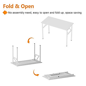Need Computer Desk Office Desk 62 inches Folding Table with BIFMA Certification Computer Table Workstation, White AC5DW-157