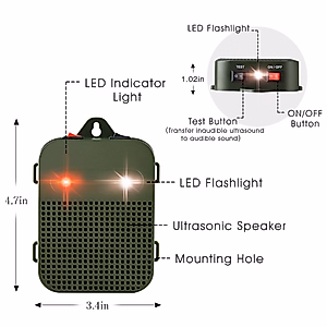 Glaobule Battery Operated Mouse Reducer Repellers Ultra Sonic Indoor Rat Deterrent Get Rid of Rodent Electronic Repeller Under Hood Attic Garage Home Pest Rodent Control Vehicle Protection, 2 Pack