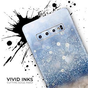 DesignSkinz Blue Unfocused Silver Sparkle Protective Vinyl Decal Wrap Skin Cover Compatible with The Samsung Galaxy S20 (Screen Trim & Back Glass Skin)