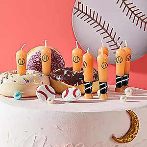 18 Pieces Baseball Bat Candle Baseball Sports Birthday Candle Baseball Cake Cupcake Candle for Birthday Baby Shower Wedding Party Supply