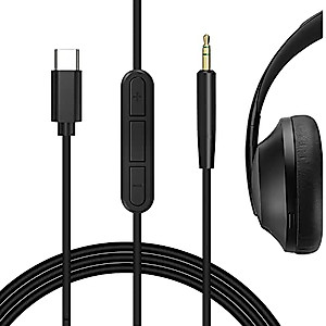 Geekria USB-C Digital to Audio Cable with Mic Compatible with Bose 700, NC700, NCH700 Cable, Replacement Type-C Audio Cord with Inline Microphone and Volume Contro (4 ft/1.2 m)