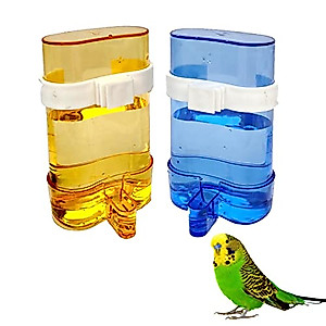 Parakeet Water Dispenser, Automatic Water Drink No Spill Clear Container Cockatiel Cage Accessories Automatic Feeding for Budgies,Finch and Other Bird 2pcs