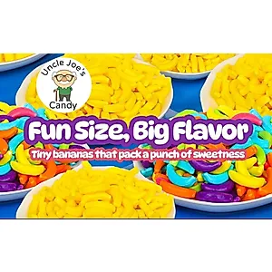 Uncle Joes Hard Banana Runts Candy, Bulk Pack in Resealable Bag, 2 lb - Perfect Joy Ride Candy for Banana Candy Lovers