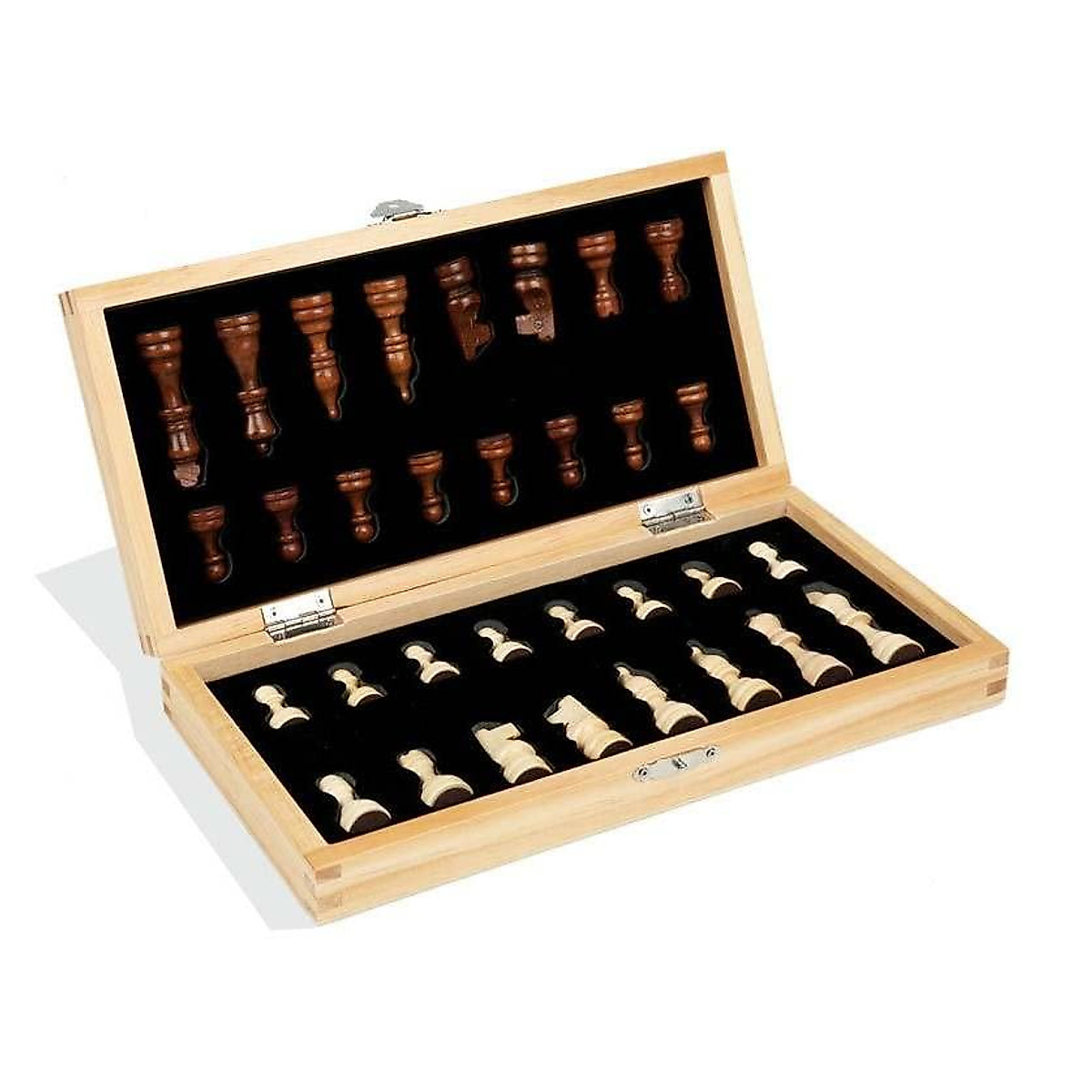 Multipurpose 11.8" Magnetic Wooden Folding Chess Set, Game Board Interior for Storage for Adults Beginner Chess Board