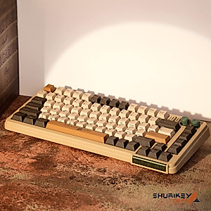 Shurikey 75% Gaming Keyboard Wireless Wired Compact 80% Retro Mechanical Keyboard with ABS Double Shot keycaps - Saizo 002 (Varmilo EC V2 Moxa Switch)