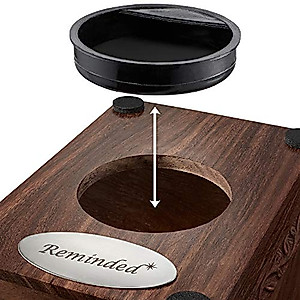 Reminded Rosewood Hand-Carved Urn Box Cremation Memorial with Velvet Bag - Small