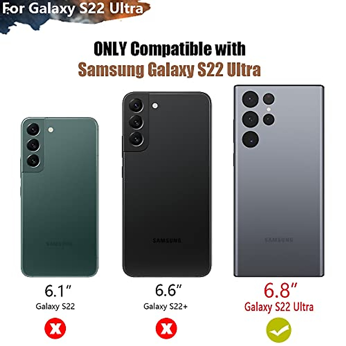 RUNSY Battery Case for Samsung Galaxy S22 Ultra, 5000mAh Rechargeable Extended Battery Charging Charger Case, Add 100% Extra Juice, Not Compatible with S22 or S22+ (6.8 inch) Black