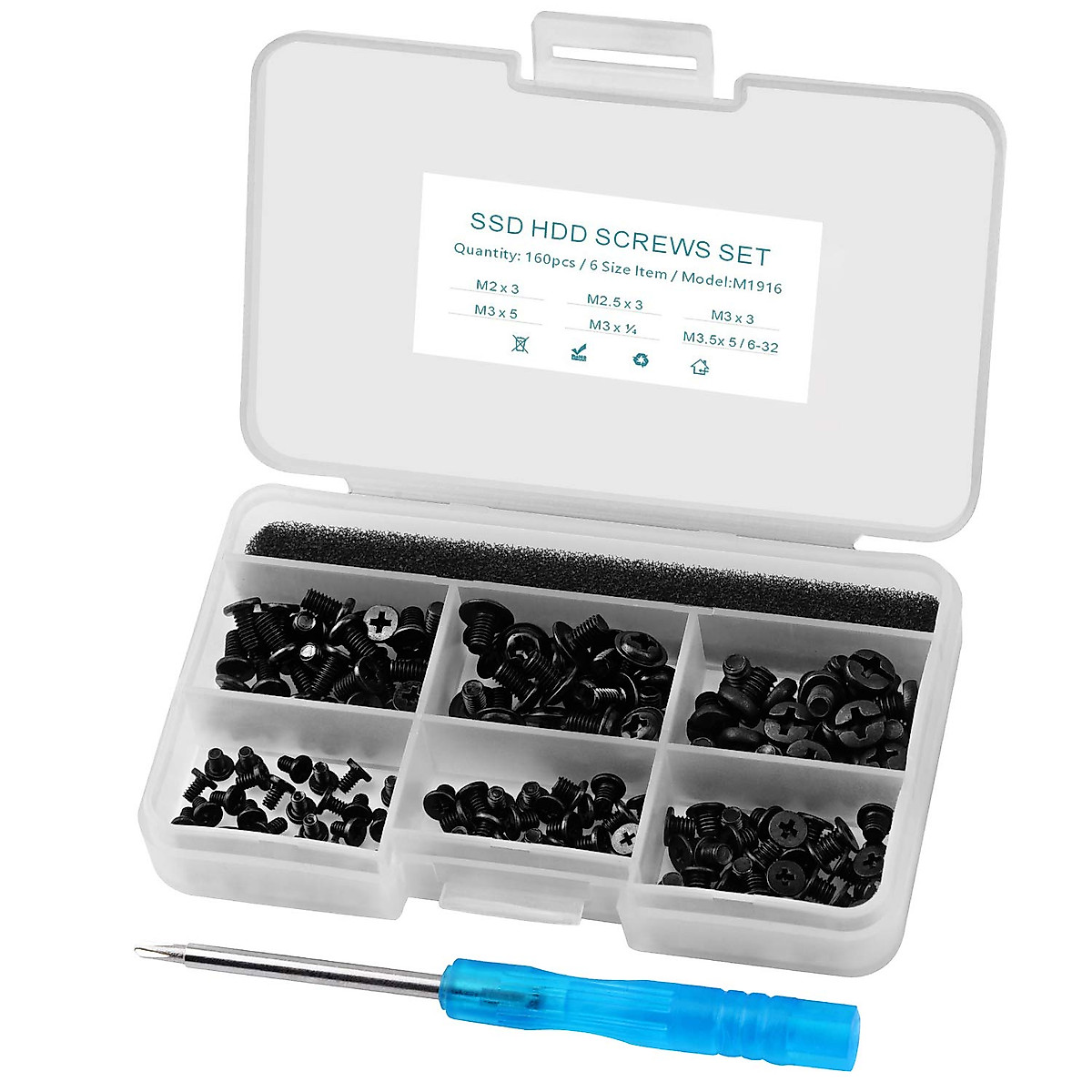 160Pcs Laptop Notebook Computer SSD HDD Screws Kit for Lenovo Toshiba Gateway Samsung HP IBM Dell Sony Acer Asus SSD Hard Disk SATA