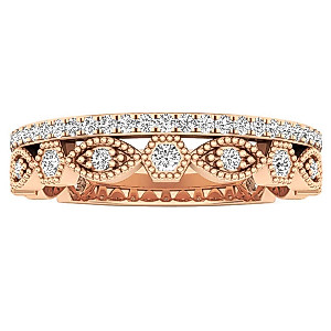 Dazzlingrock Collection 0.45 Carat Round White Diamond Eternity Wedding Band for Ladies in 14K Rose Gold Size 5