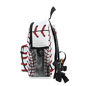 Sinestour Custom Baseball Kid's Backpack Personalized Backpack with Name/Text Preschool Backpack for Boys Customizable Toddler Backpack for Girls with Chest Strap