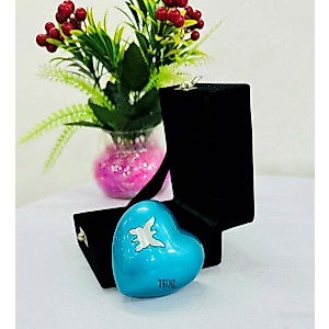 Small Love Heart Urn for Human Ashes | Mini Keepsake Funeral Ash Container for Human Remains with Display Stand, and Box Small Love Heart Pet Urn for Ashes