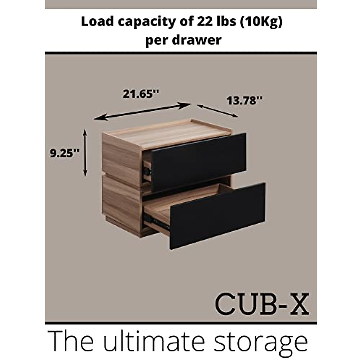 Stackable Storage Drawers, Dressers & Chests of Drawers, Dresser of Closet, Small Dressers for Bedroom, Nightstand, Bedside Tables (Nordic Walnut)