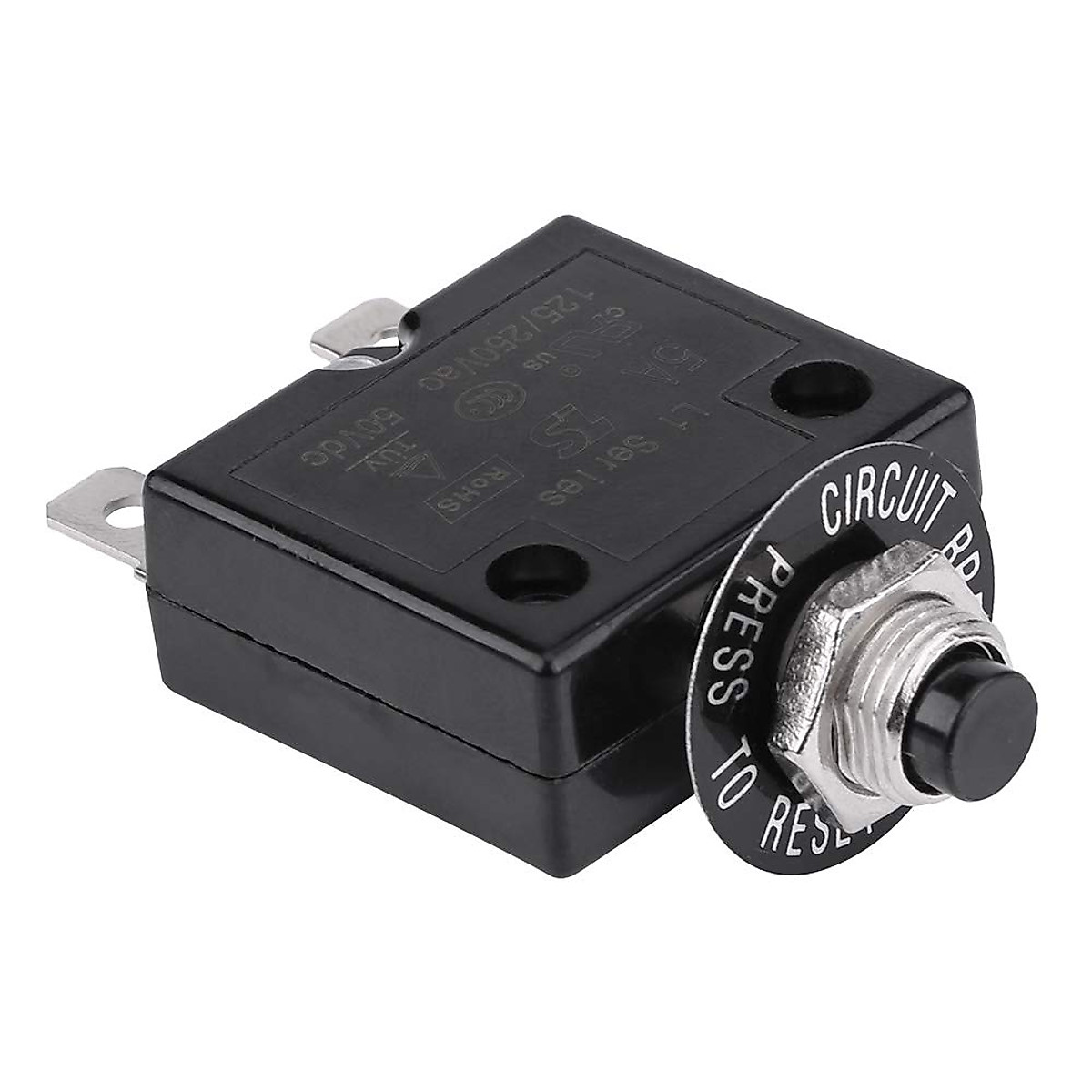 5 A / 8 A / 10 A / 15 A / 18 A / 20 A / 30 A Thermal Switch Reset, Current Overload Device Circuit Breaker Manual Reset Circuit Breaker Overcurrent Protector(5A)