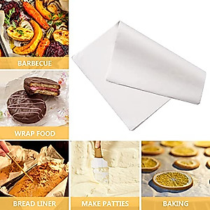 Nax Caki 100Pcs 14x10 Inches Deli Wax Paper Sheets high temperature resistant, waterproof and greaseproof baking paper,for cookie Baking, Cooking, Grilling, Frying, Bread Cup Cake Cookie (White)