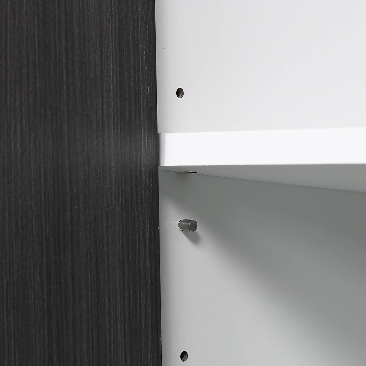 HOMCOM Sideboard Buffet Cabinet, Kitchen Storage Cabinet with Double Door Cupboards, Adjustable Shelf and Steel Legs, Gray