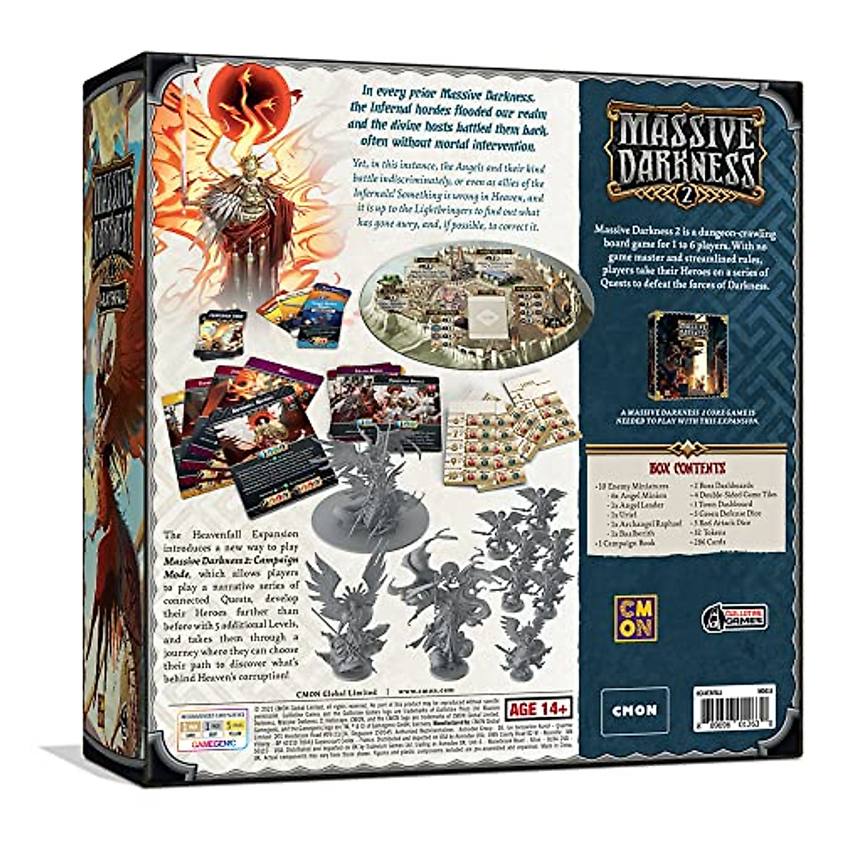 Massive Darkness 2 Heavenfall Board Game Expansion | Tabletop Miniatures Game | Cooperative Strategy Game for Adults and Teens | Ages 14+ | 1-6 Players | Average Playtime 60 Minutes | Made by CMON