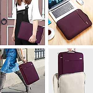 LANDICI 360° Protective Laptop Sleeve 13-14 Inch, Computer Bag Carrying Case for MacBook Air 13 M1/2022 M2, MacBook Pro 13/14 2021, Chromebook 14, Women, Slim, Shockproof, Waterproof, Purple