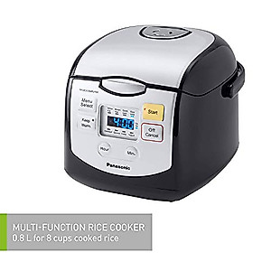Panasonic SR-ZC075K 4-Cups (Uncooked) Rice Cooker & Multi-Cooker, Black