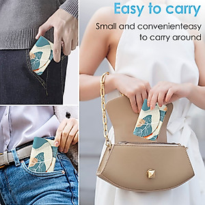 xiviers Business Card Holder，PU Leather Business Card Case Color Printing Pattern Card Holder Wallet，Pockets Magnetic Credit Card Holders for Men and Women，Bohemian Leaf