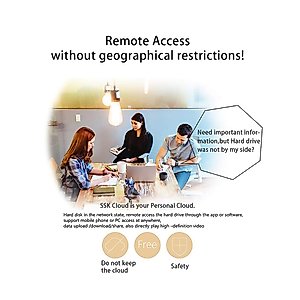 SSK 1TB Personal Cloud External Wireless Hard Drive Portable NAS Storage with WiFi Hotspot for Travel, Support Auto Backup Connect SD Card Reader Share Data for iPhone iPad Tablet Laptop
