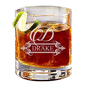 My Personal Memories, Custom Personalized Round Rocks Glass Tumbler - Wedding Party Groomsmen Father's Day - Engraved Monogrammed Drinkware Glassware Barware Etched