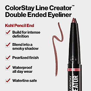 REVLON Liquid Eyeliner & Smoky Kohl Pencil, ColorStay Line Creator Eye Makeup, Waterproof & Transferproof, 153 She's On Fire, 0.004 oz