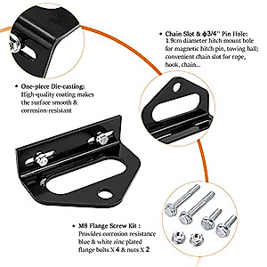 CZC AUTO Zero Turn Mower Trailer Hitch 2.4"-5" Hole Center 3/4" Pin Hole, Heavy Duty Steel & Versatile Chain Slot, with Installation Hardware, Black