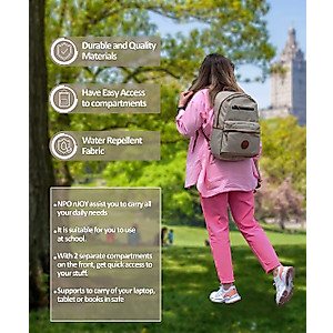 NPO nJoy Laptop Backpack,Fashion Slim Durable Laptops Backpack , Stylish Water Repellent College School Computer Bag for Women & Men Fits 16 Inch Laptop and Notebook (Green)