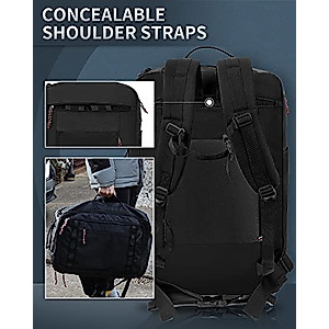 TRAILKICKER Travel Backpack Flight Approved Carry On Backpack Water Resistant Weekender Bag (Black)
