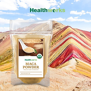 Healthworks Maca Powder Raw (32 Ounces / 2 Pounds) | Certified Organic Flour Use | Keto, Vegan & Non-GMO | Premium Peruvian Origin | Breakfast, Smoothies, Baking & Coffee