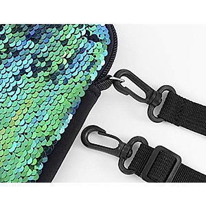 Set of 4 Sequin Clutch for Women Mermaid Flip Purse for Girls Neoprene Crossbody Purse with Detachable Strap Clutch Purses - FUNLAVIE